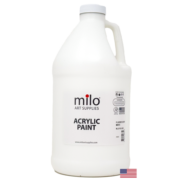 Milo Fluorescent Acrylic Paint 64 oz - Neon White – Milo Art Supplies