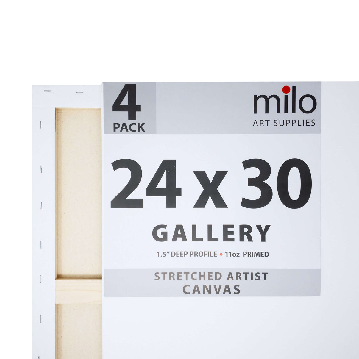 24 x 30" Stretched Canvas | Pack of 4 | 1.5" inch Profile – Milo Art ...